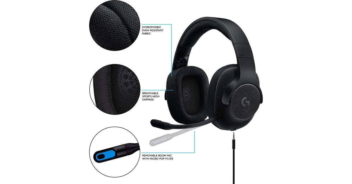 Logitech G G433 7.1 Surround over-ear gaming headset Zwart